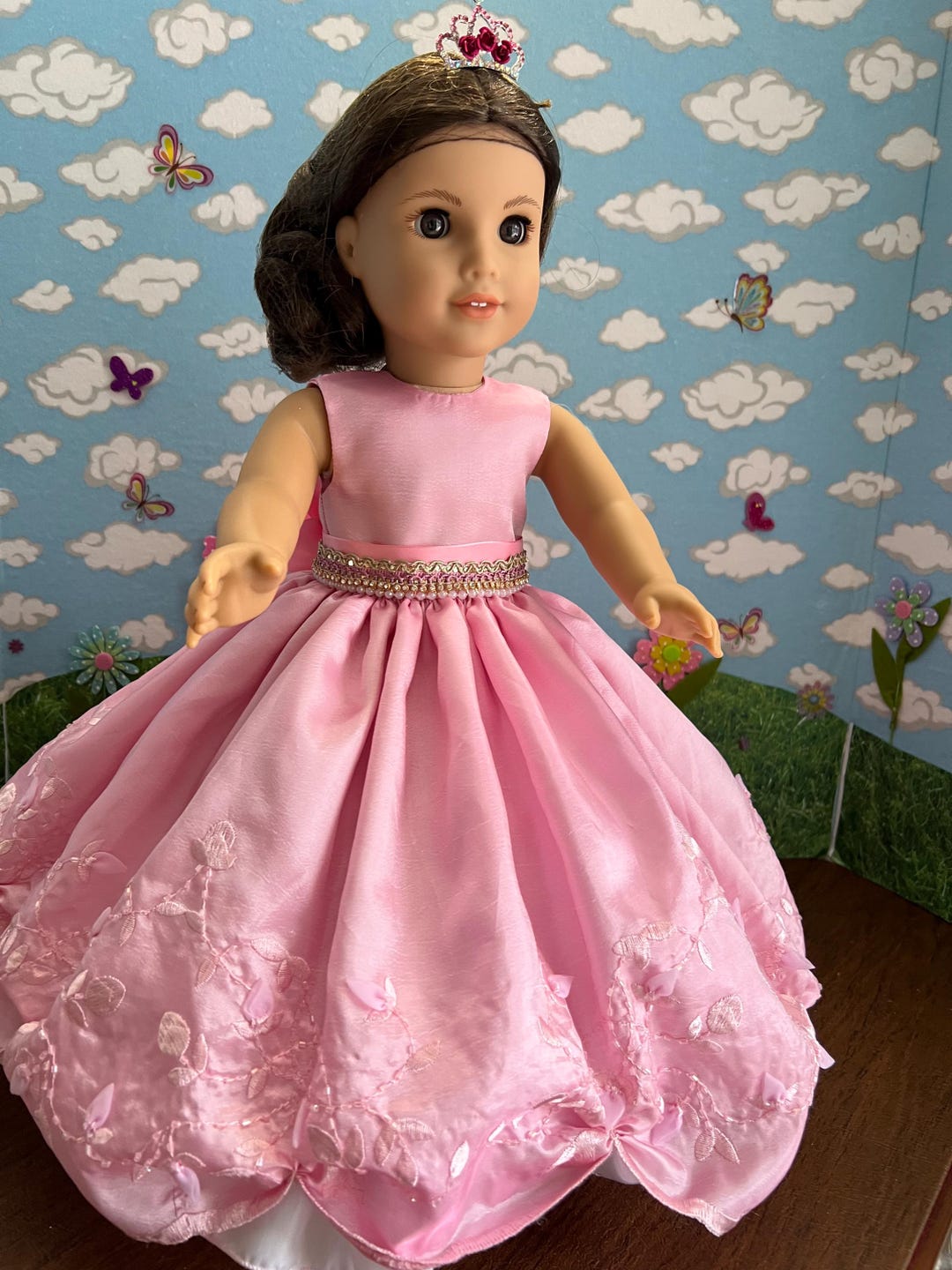 Quinceanera, Prom, Princess Pink Gown for 18 Inch Doll Like American ...