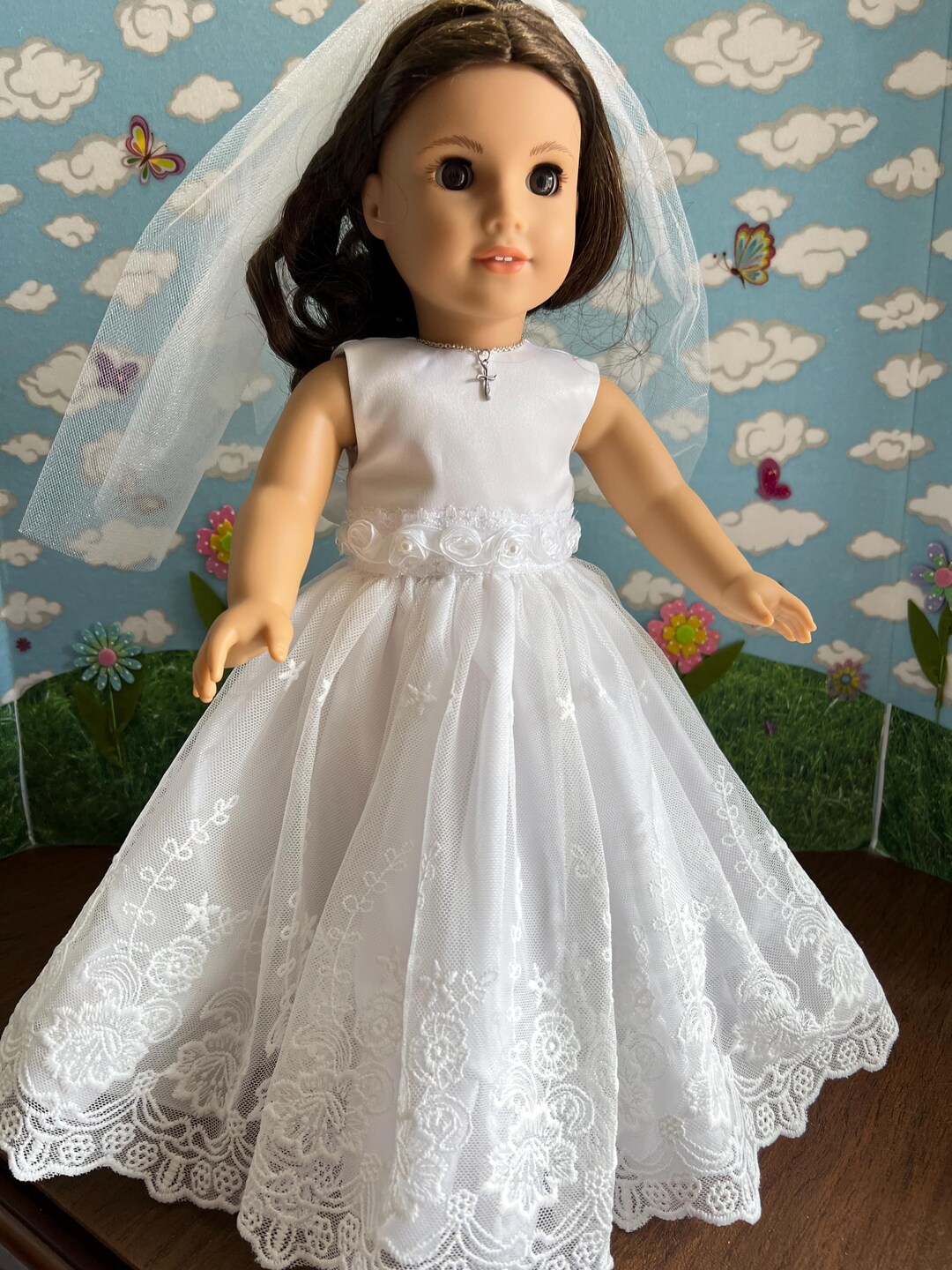 First Communion Dress for 18-inch Doll Made by an American Seamstress ...