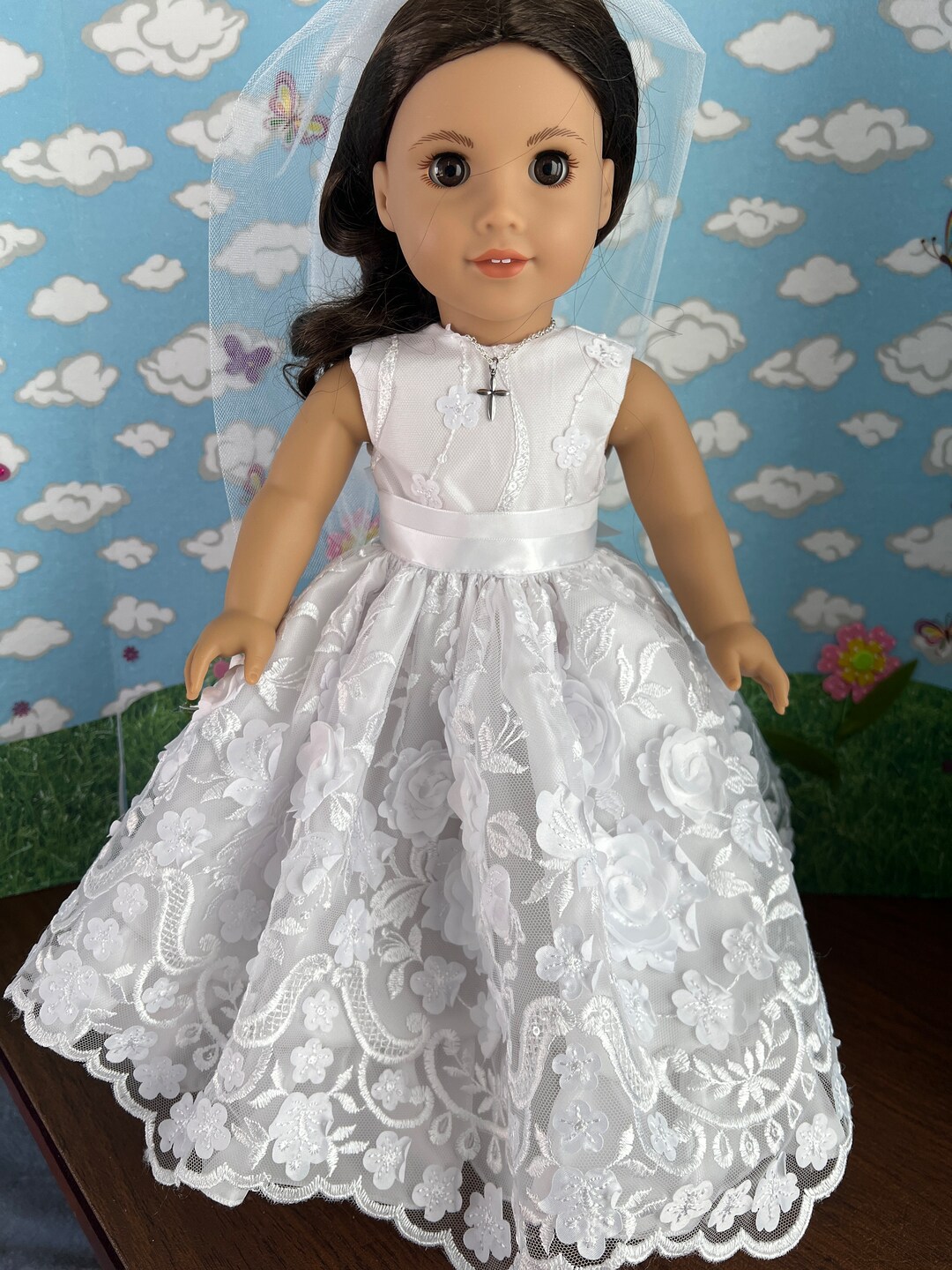 First Communion Dress for 18-inch Doll, Made Be an American Seamstress ...