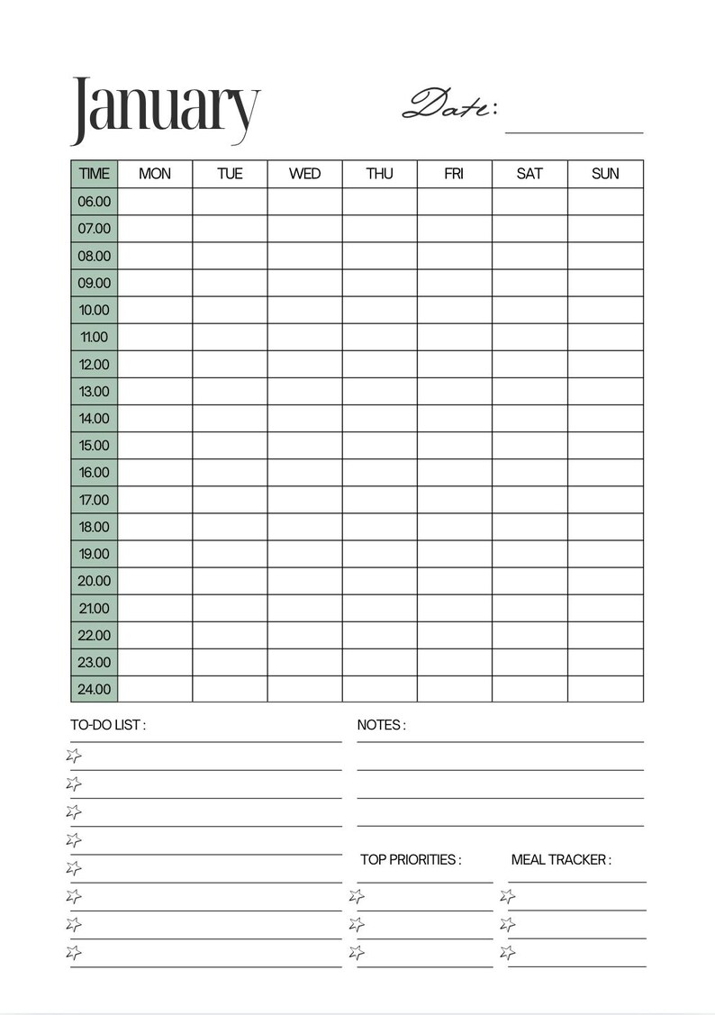 Planner A4 50+ Page Printable | Annual/monthly Calendar, Weekly ...