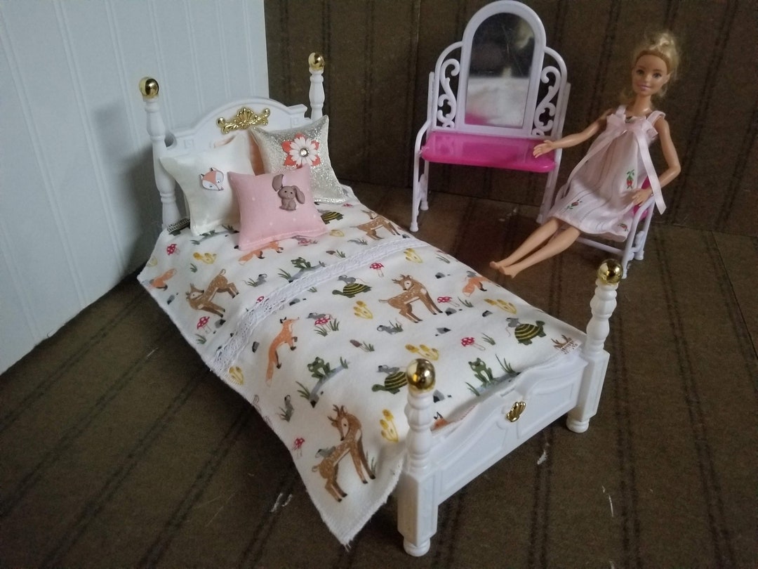 MINKY BARBIE BEDDING , Forrest Animals With Reversible Cream Minky , 3 ...