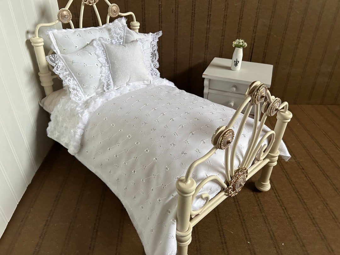 Minky Doll Beding, White Eyelet/ With Reversible White Minky, Fits ...