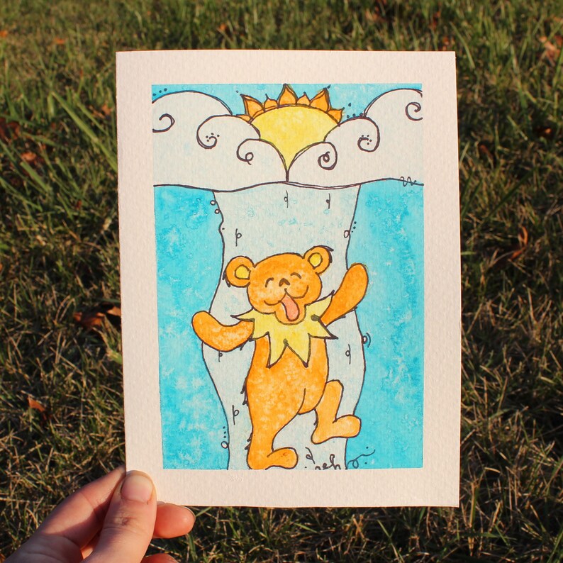 Original Box of Rain Inspired Watercolor Painting Card Blank Inside ...