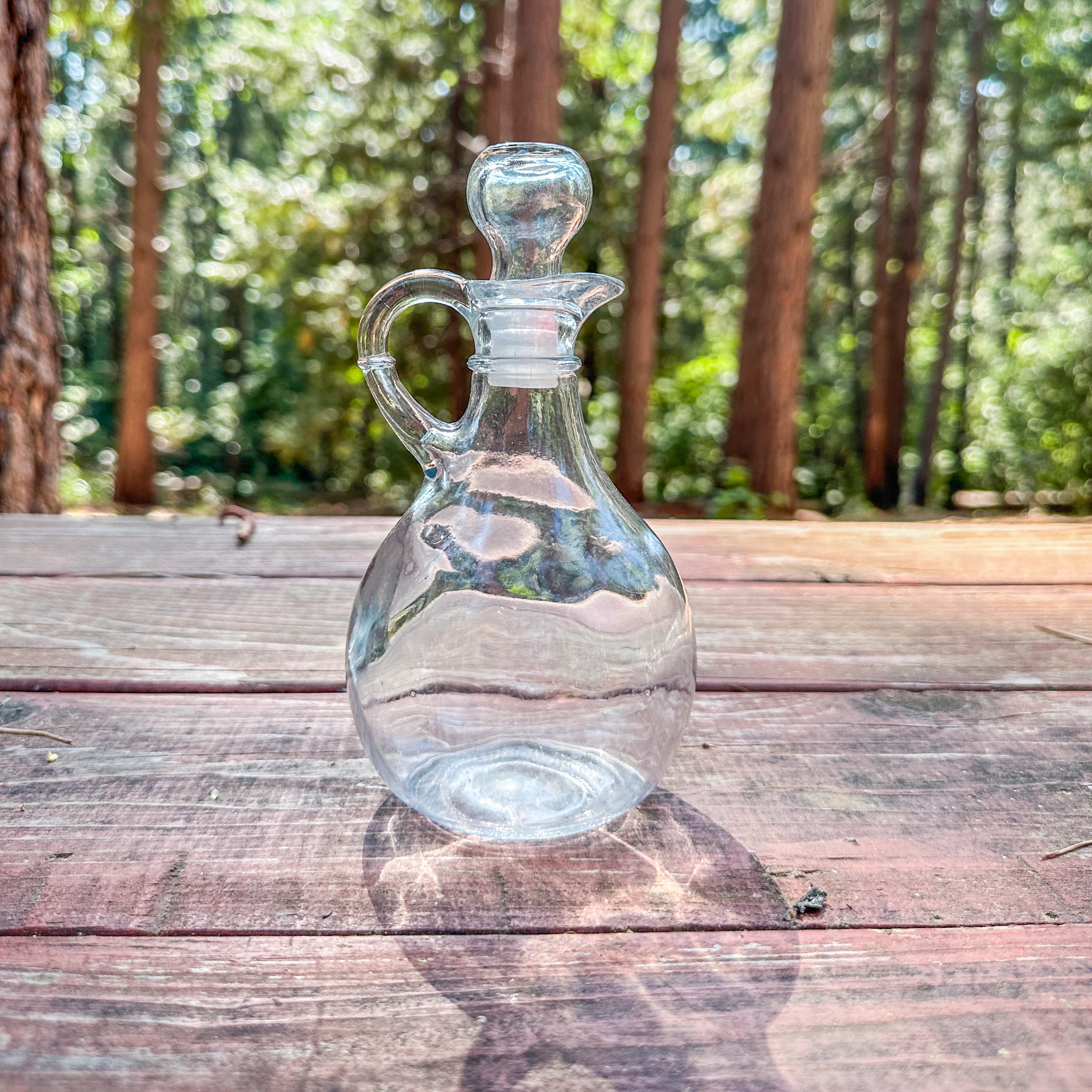 Vintage Clear Glass Cruet W Stopper or Mini Decanter for Oil - Etsy