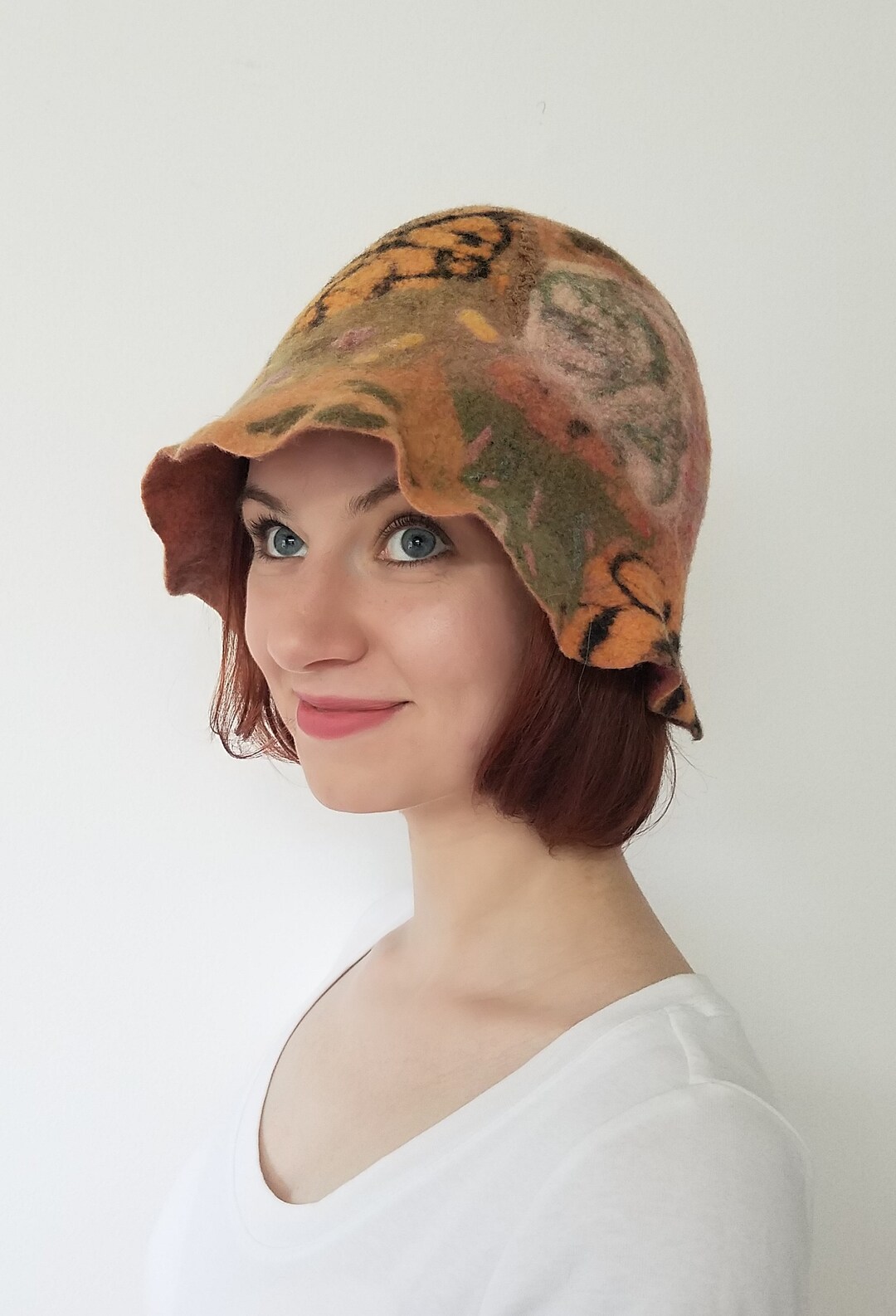 Felted Hat Handmade Multi Color With Patchwork Effect - Etsy