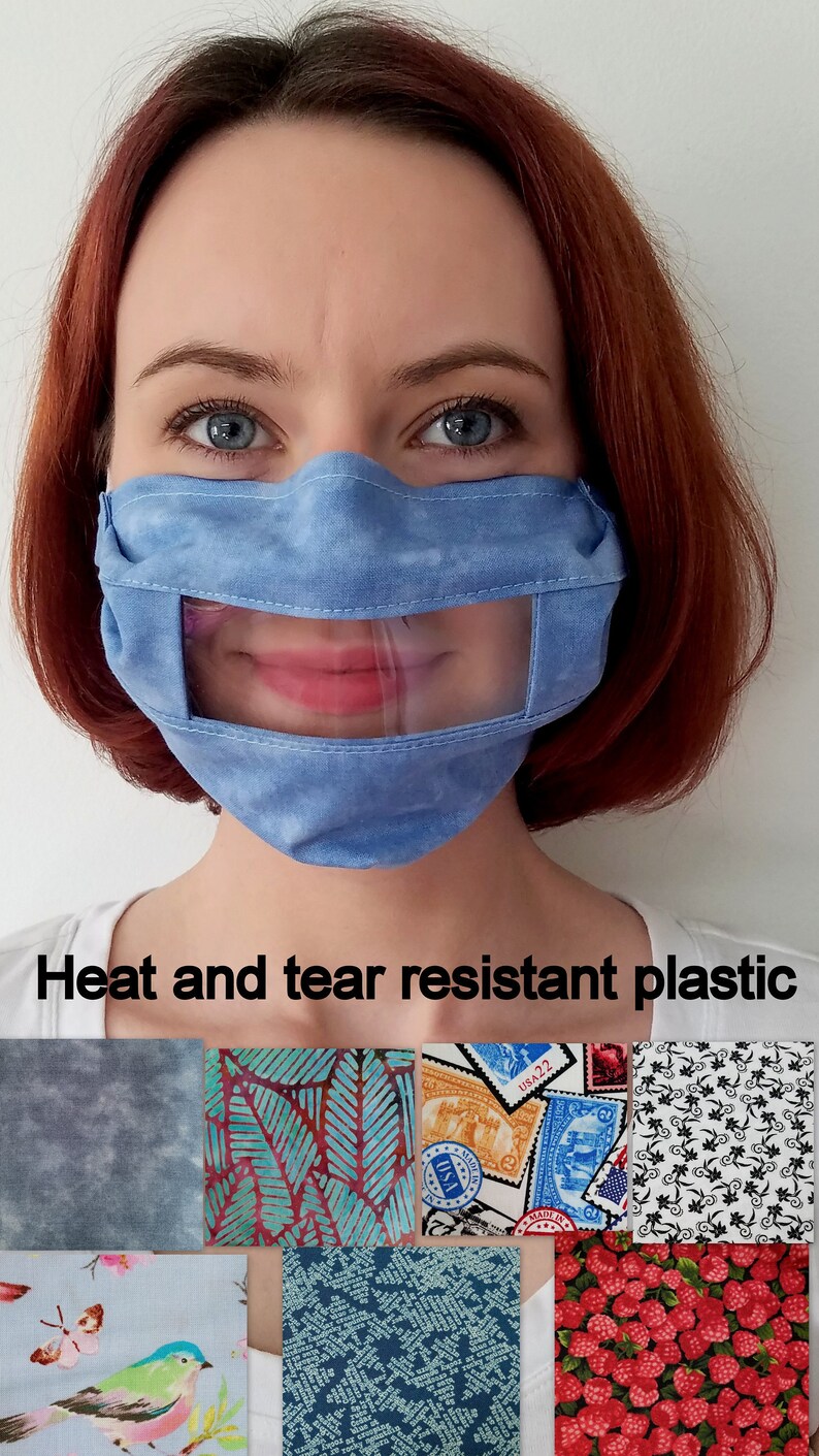 Mask With Clear Window Over Mouth heat Resistant Plastic With Nose Wire ...