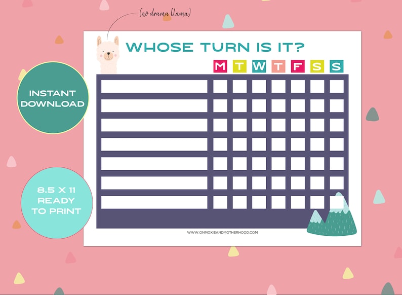 Chore Chart / Take Turns Chart Printable - Etsy