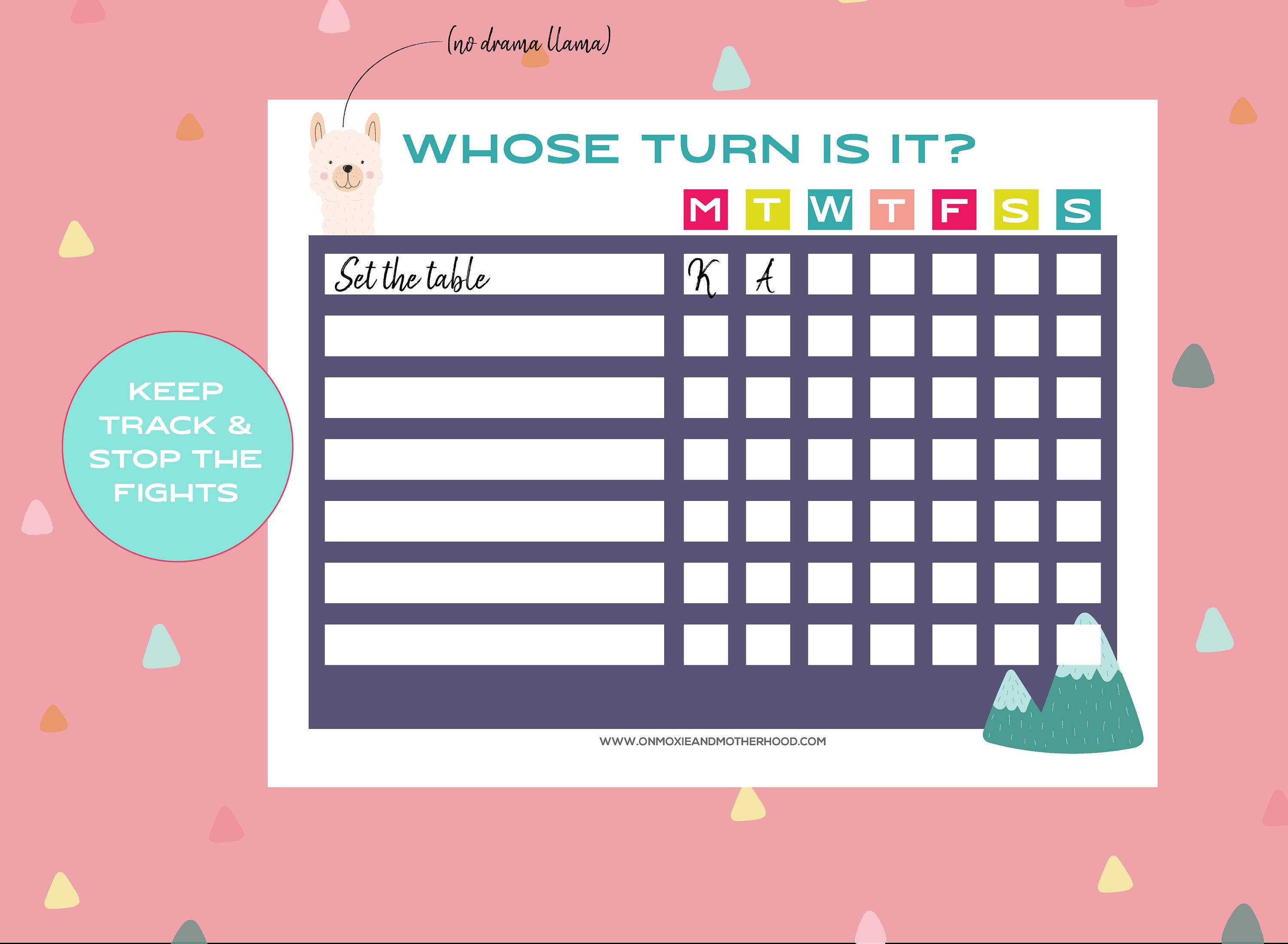 Chore Chart / Take Turns Chart Printable - Etsy