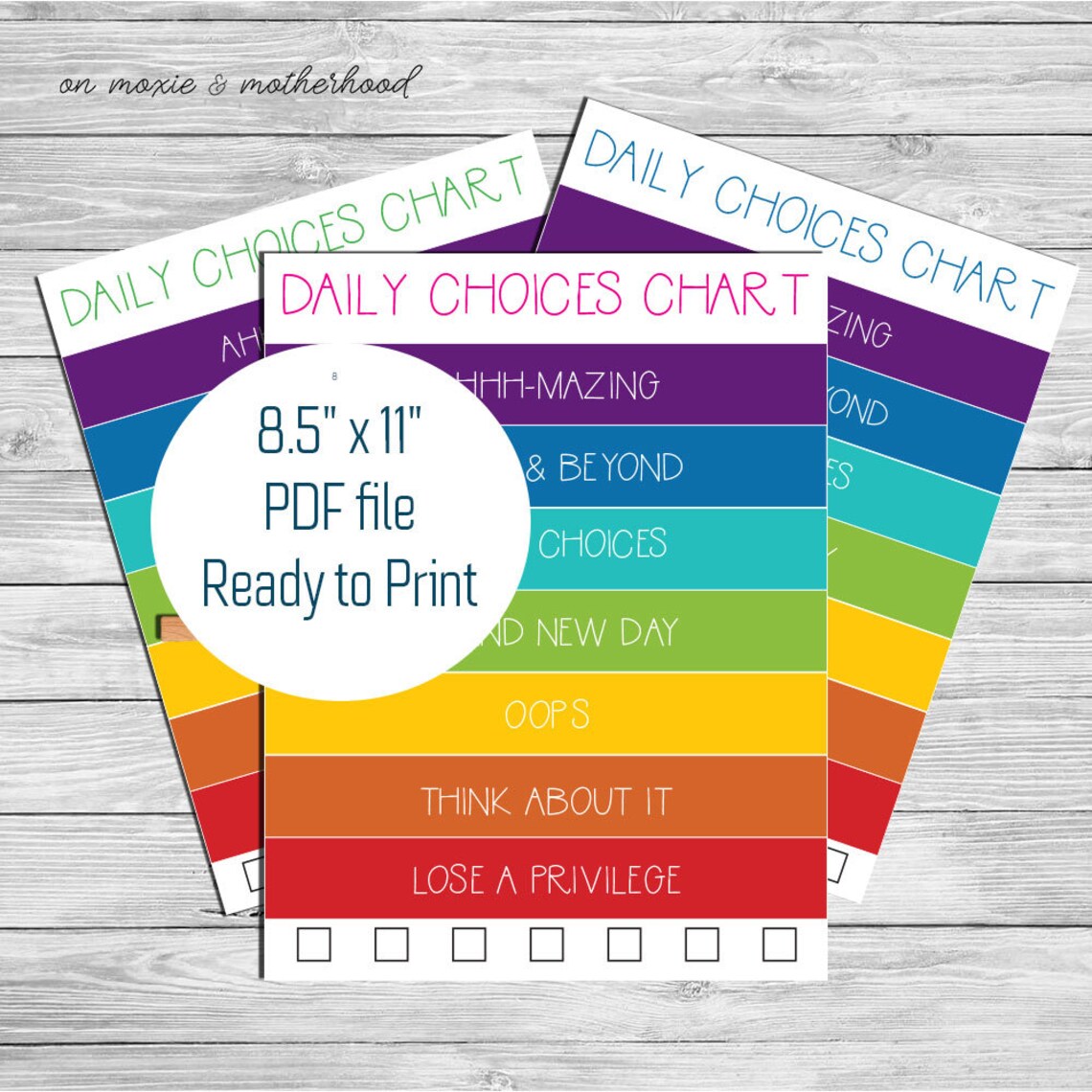 Behavior Chart, DIY Behavior Chart, Printable Behavior Chart, Daily ...