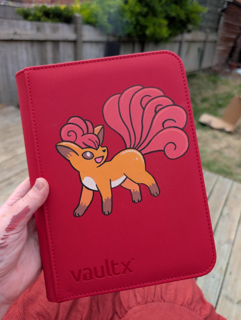 Hand Painted Vulpix Pokémon Binder | Custom Pokémon Artwork | Card ...