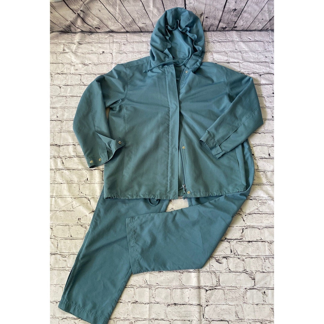 Vintage Izod Hooded Track Suit: Green Two-piece Set, Small Jacket ...