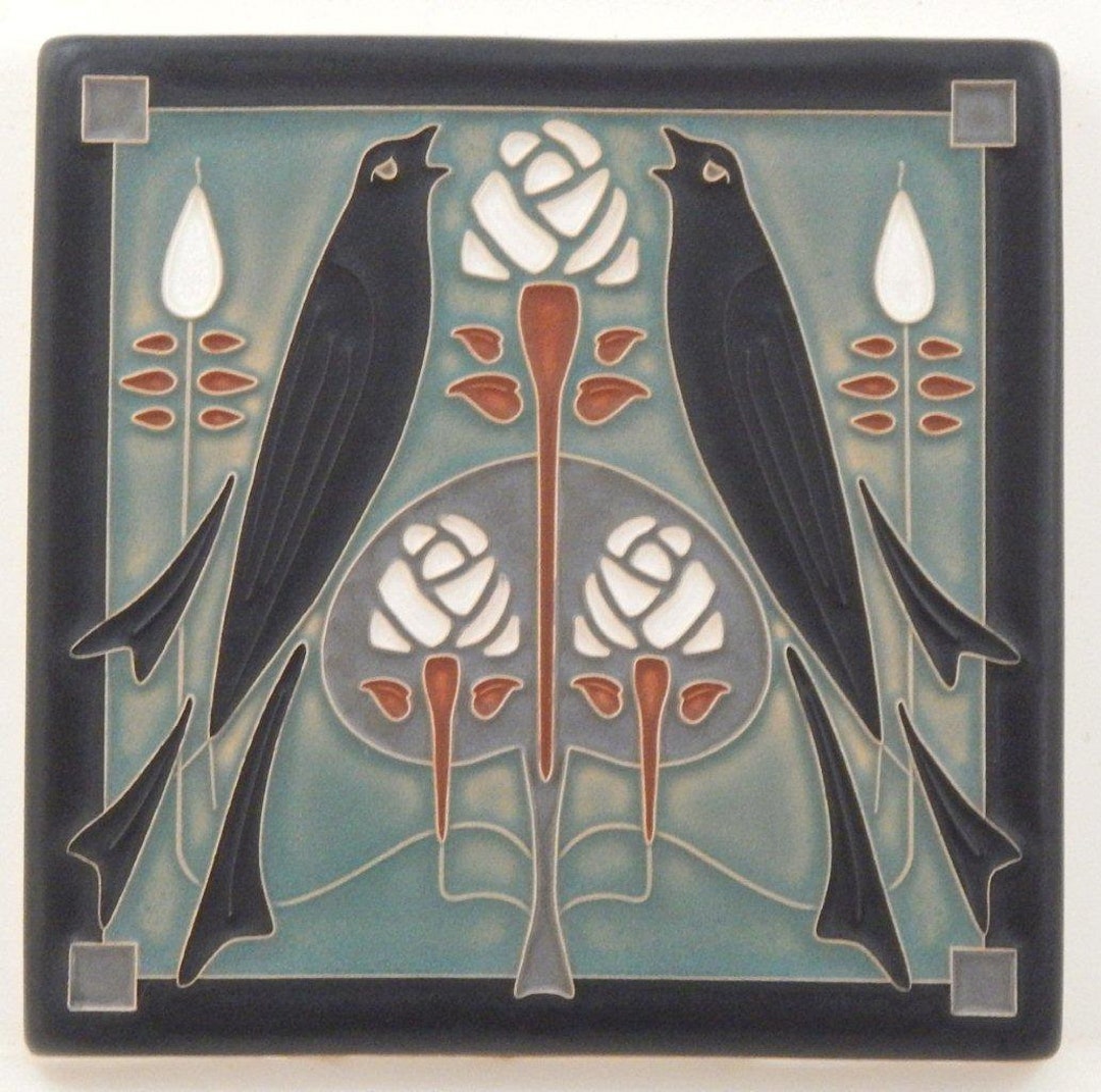 Songbirds Tile (twilight) 6" X 6" by Art and Craftsman Tileworks - Etsy