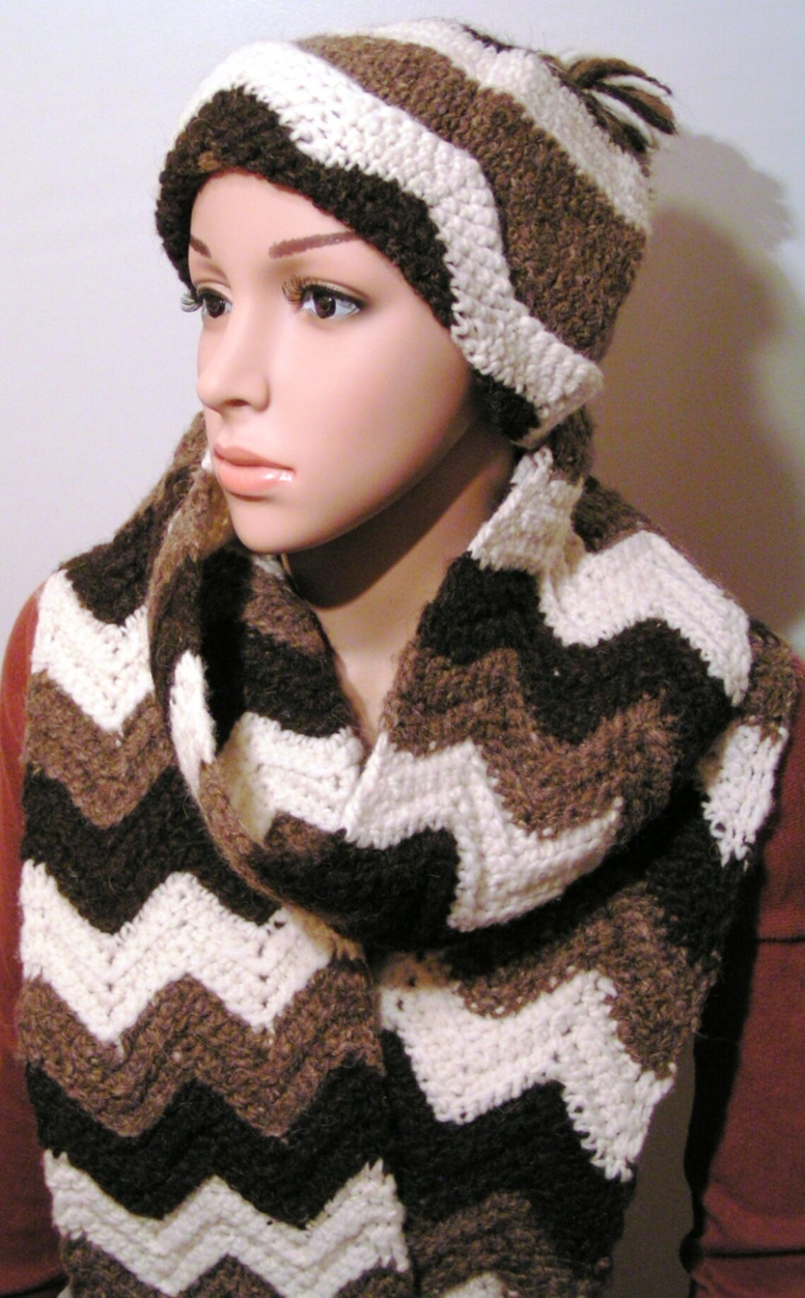 Chevron Hat and Scarf Set 100% Wool From Tierra Wools in New Mexico - Etsy