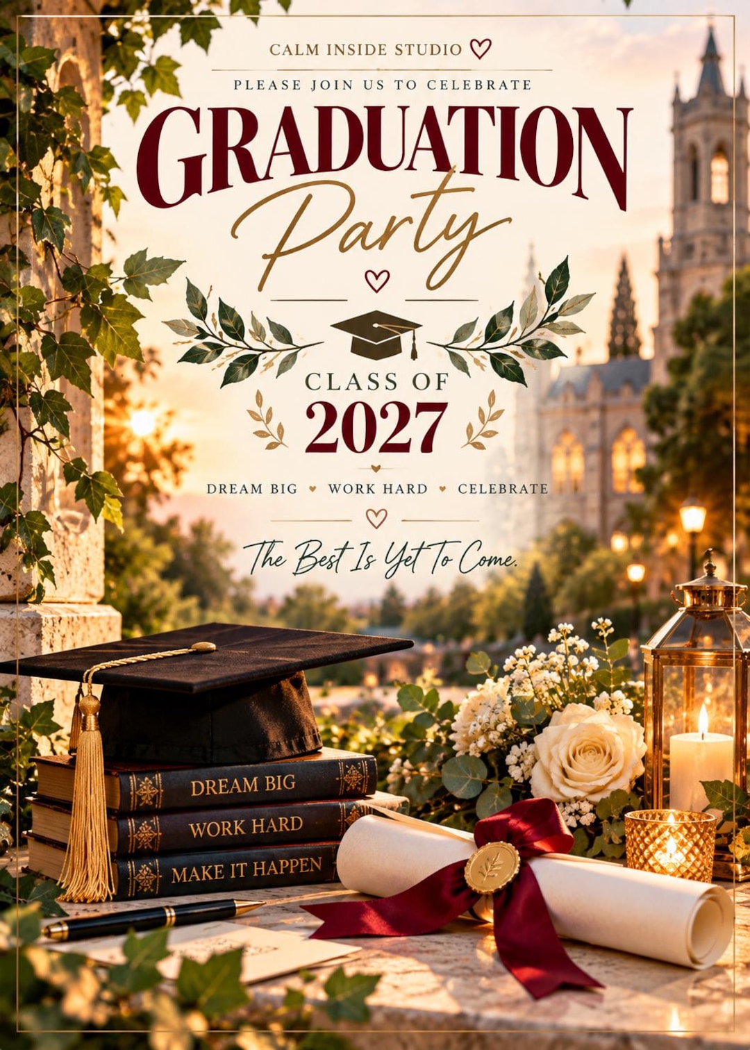 Graduation Party Invite | Editable Graduation Invitation Canva Template ...