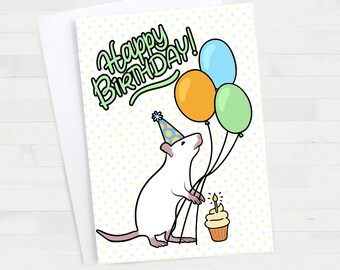 Rat Birthday Card | Etsy