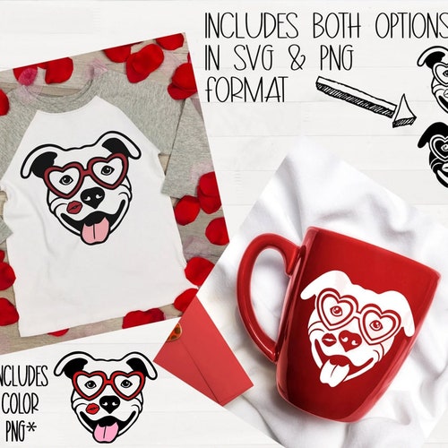 Pitbull Pit Bull Love Valentine SVG File PNG Valentine's - Etsy