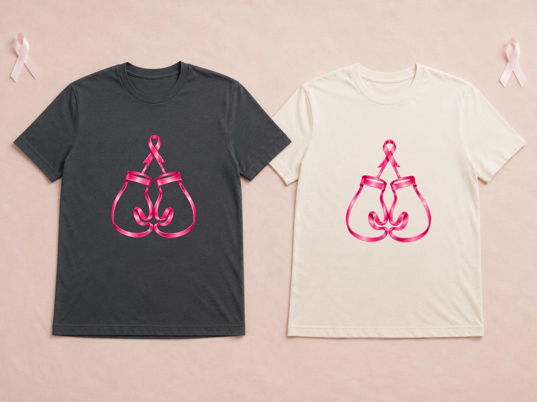 Breast Cancer Awareness PNG, Pink Ribbon Boxing Gloves, Cancer Support ...