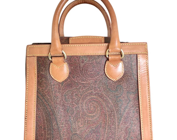 Vintage ETRO Iconic Paisley Pattern Purse in Speedy Duffle Type With ...