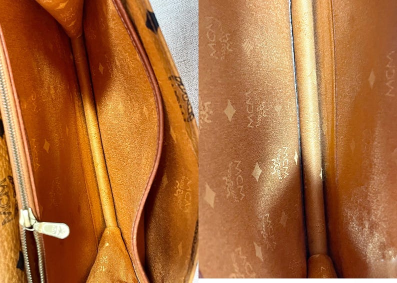 1990s. Vintage MCM Brown Monogram Shoulder Bag in Envelop Design ...