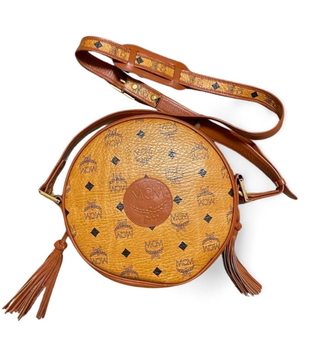 Vintage MCM Brown Monogram Round Shape Suzy Wong Shoulder Bag With ...