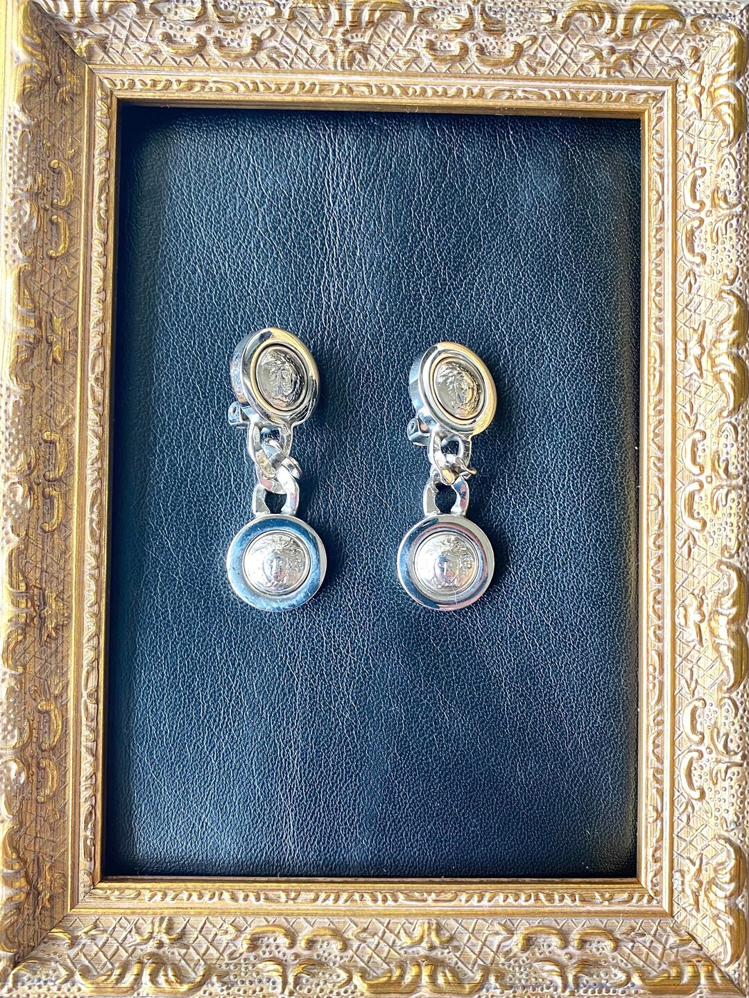 Vintage Gianni Versace Silver Dangle Earrings With Medusa - Etsy