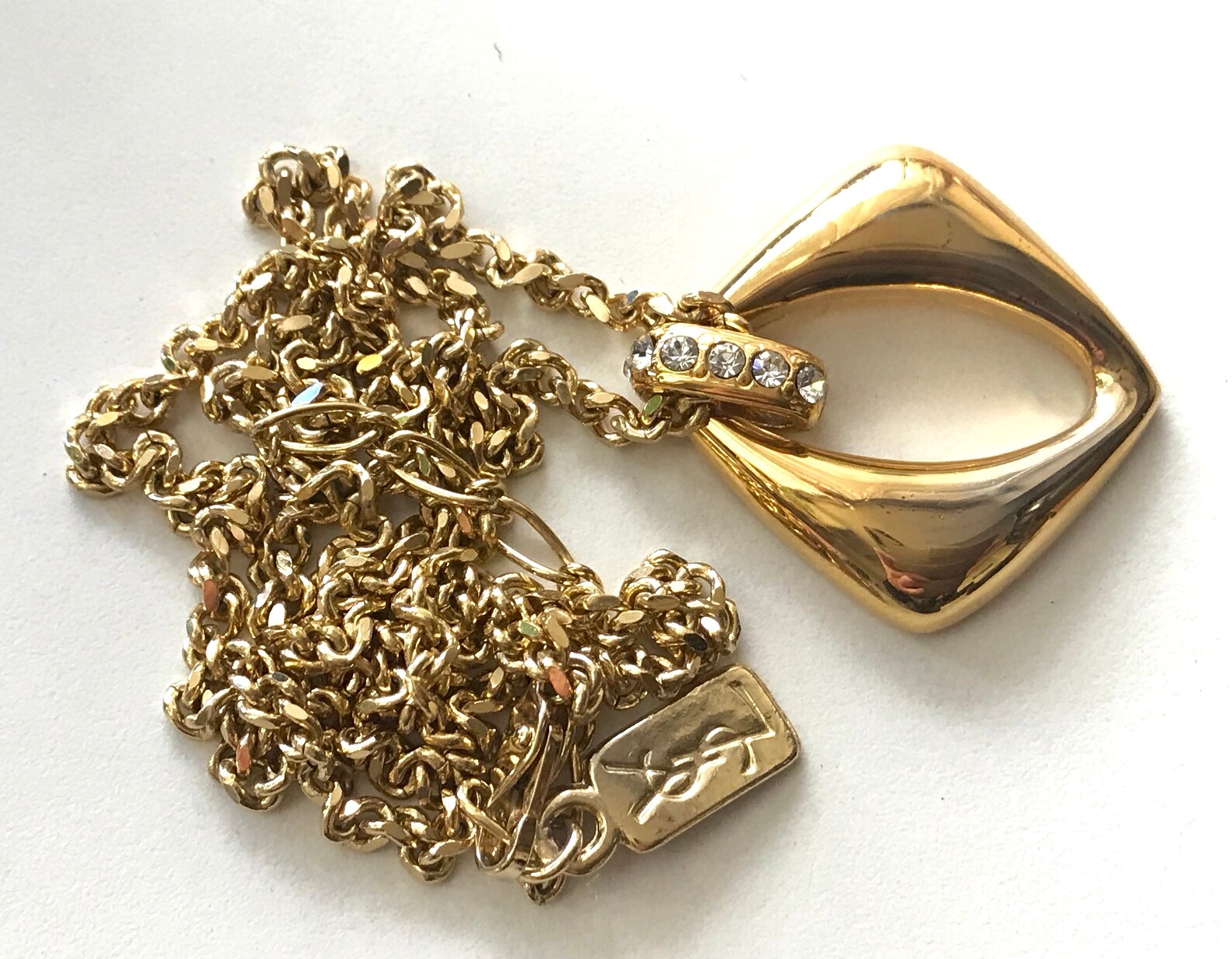 Vintage Yves Saint Laurent YSL Golden Chain Necklace With - Etsy