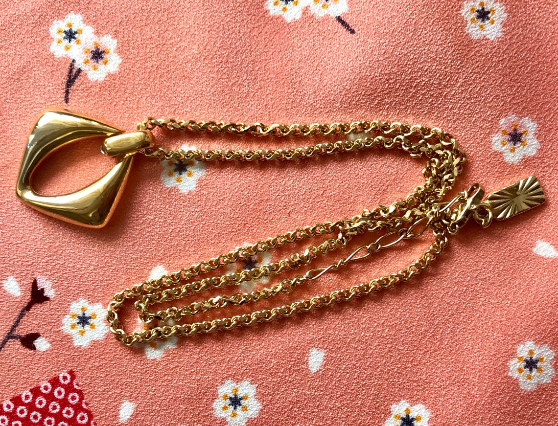 Vintage Yves Saint Laurent YSL Golden Chain Necklace With - Etsy