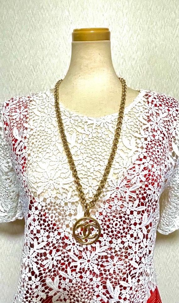 Vintage CHANEL nice and heavy chain necklace with twi… - Gem