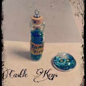 Zombie Charms Pendants Glass Vial Pendant Set Zombie Apocalypse Set of ...