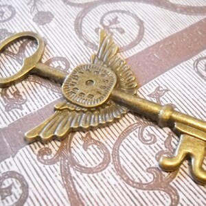 Large Keys Clock Key Skeleton Key Time Flies Antiqued Bronze 75mm - Etsy