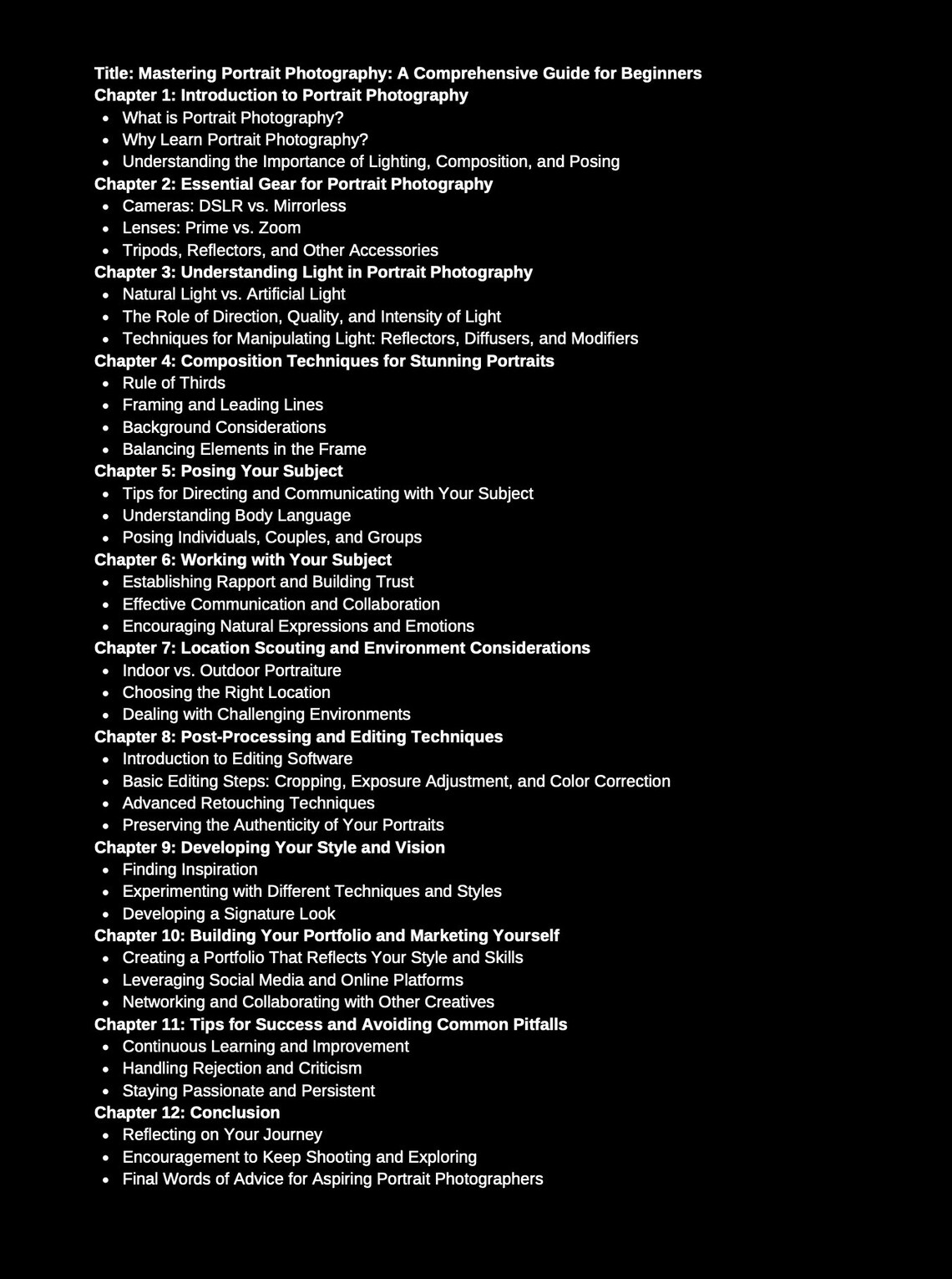 Mastering Portrait Photography: A Comprehensive Guide for Beginners E ...