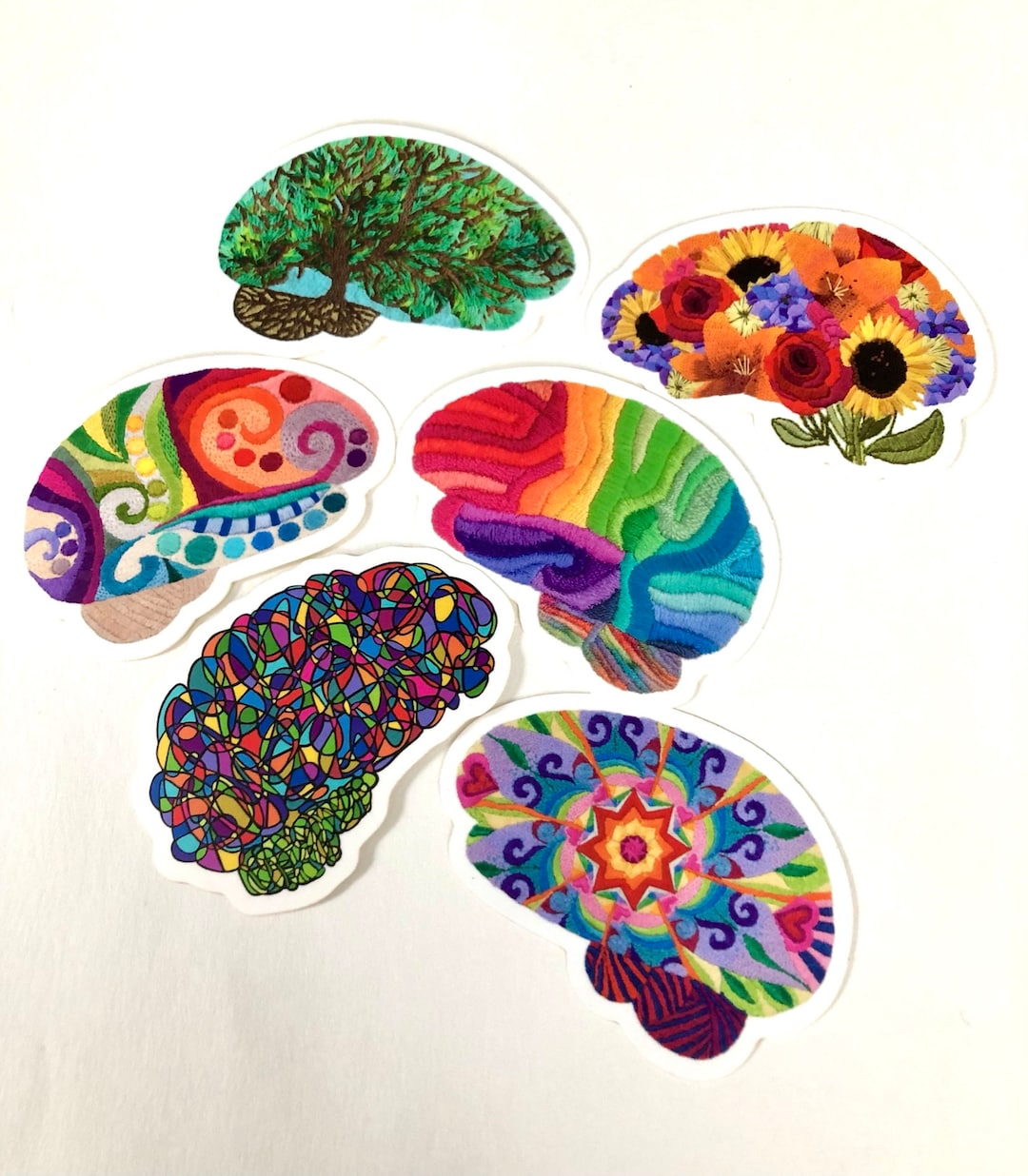 6 Pack of Brain Stickers Based on Original Neuro Art by Laura Bundesen ...
