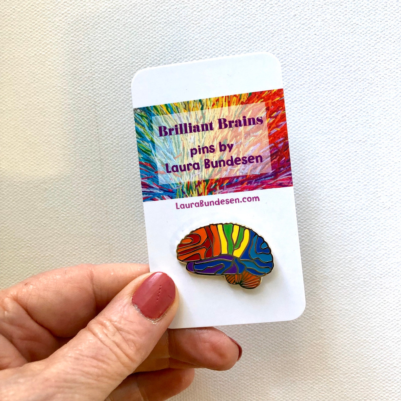 Rainbow Too Brain Pin. Brilliant Brain Pins, Gift for Doctor, Nurse ...