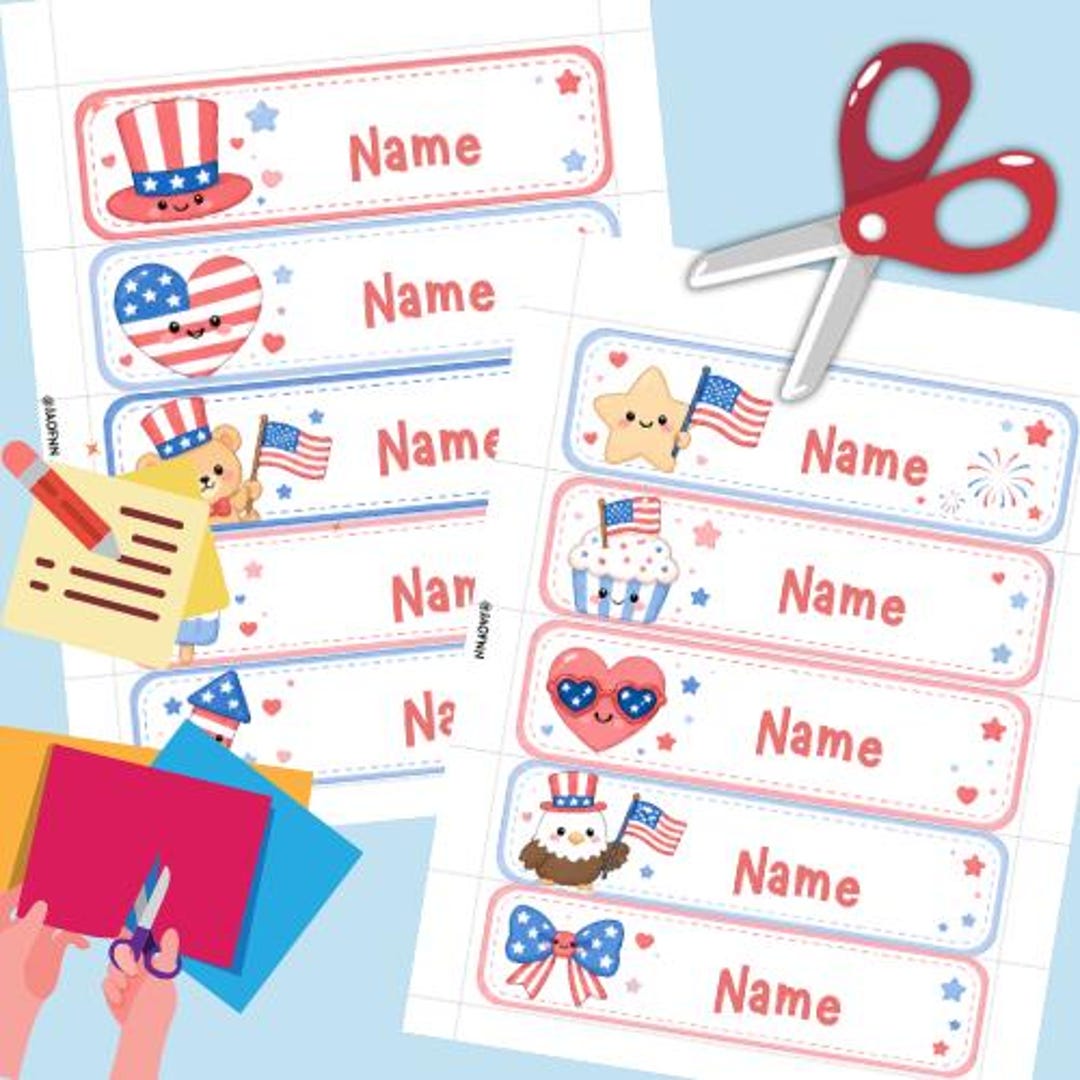 4th of July Name Tags Editable | Patriotic Classroom Labels ...