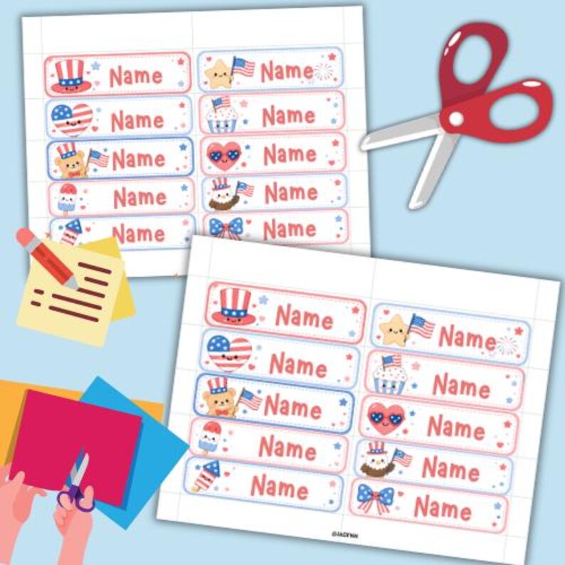 4th of July Name Tags Editable | Patriotic Classroom Labels ...