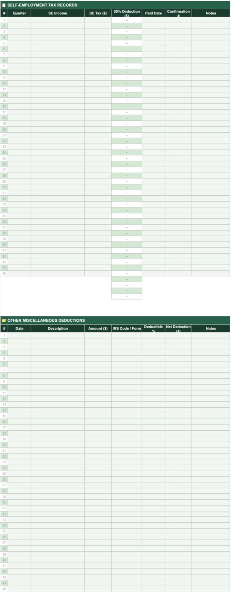Ultimate Tax Deduction Tracker Template - Etsy Canada