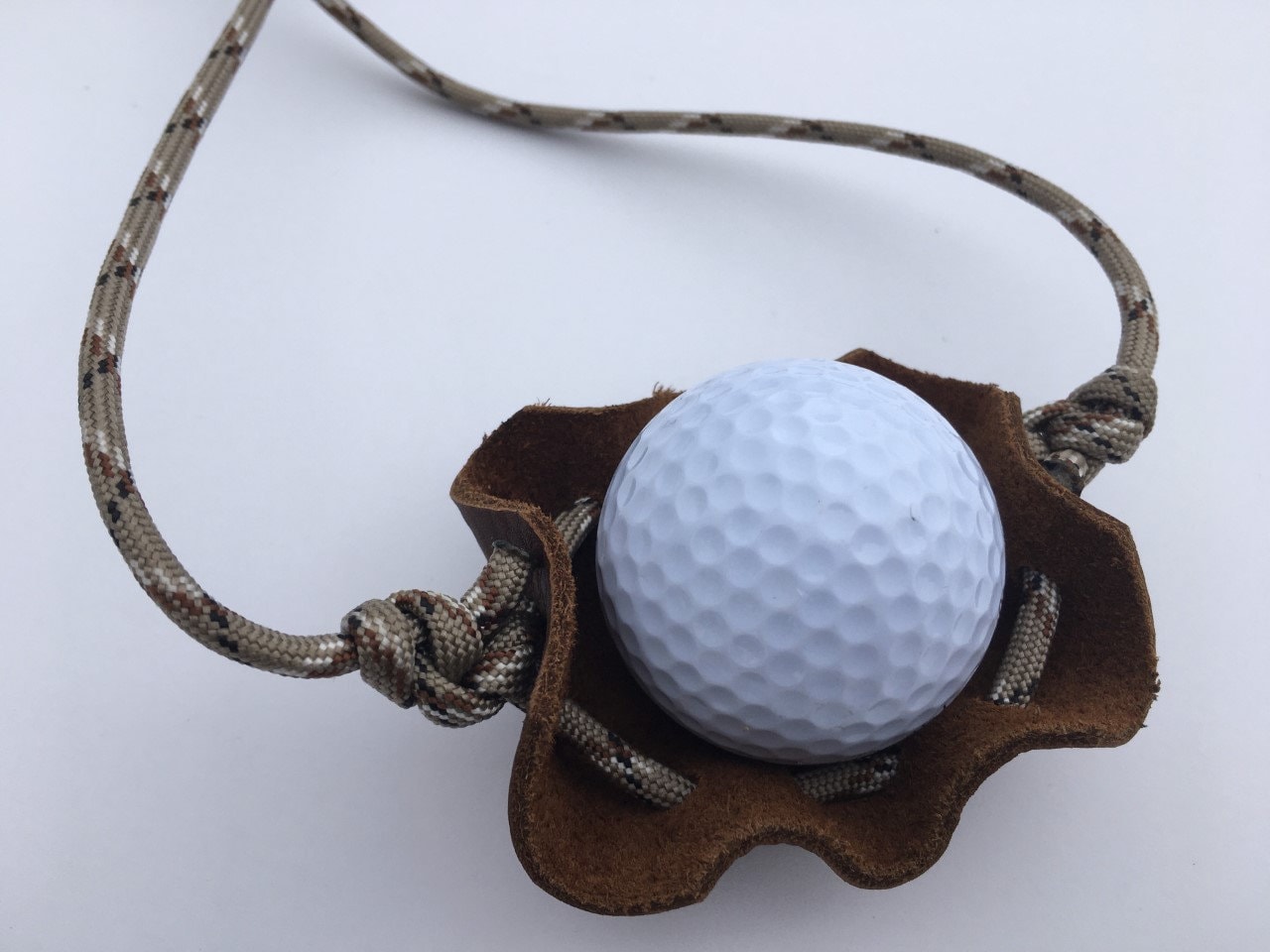 Paracord and Leather Golf Ball Thrower Shepherd Sling HANDMADE by David ...