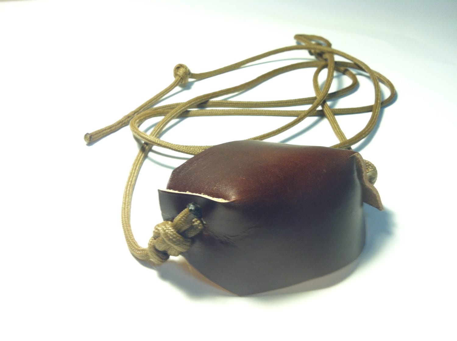 Paracord and Leather Cupped Pouch Shepherd Sling HANDMADE by David the ...