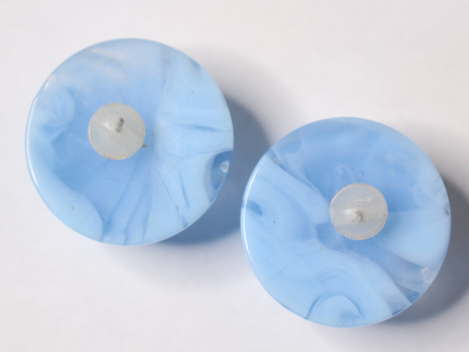 Vintage Baby Blue Resin Statement Earrings for Pierced Ears - Etsy