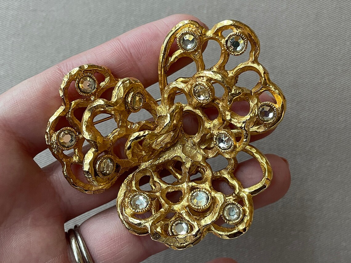 MASSIVE FRENCH Abstract Gold Brooch Pin Paris Runway Couture - Etsy
