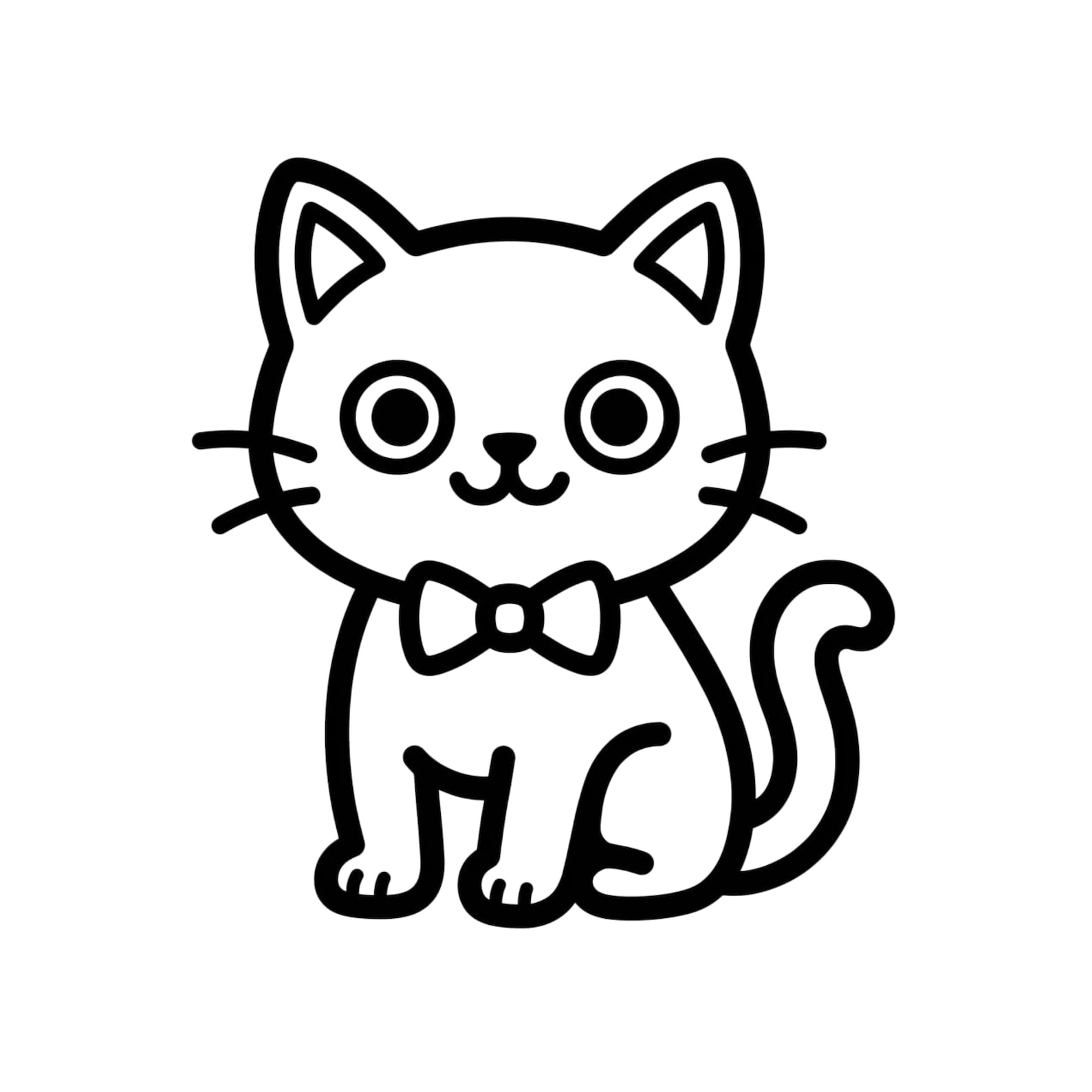 Kawaii Cat SVG PNG, Cartoon Kitty Clipart, Cricut Cut File (digital ...