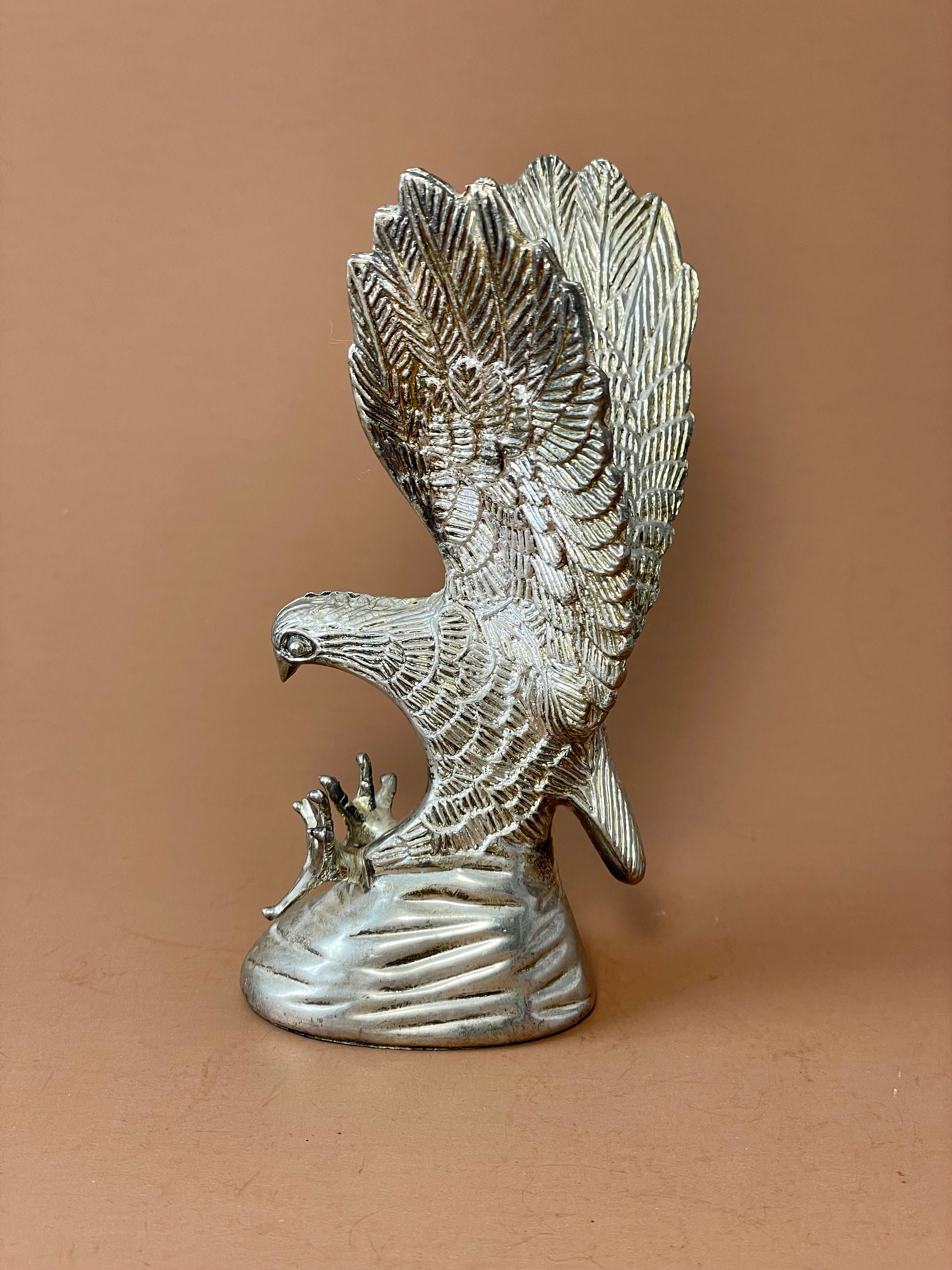 Vintage Silverplated Eagle Sculpture - Etsy