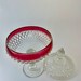 Vintage Diamond Point Cranberry Flash Dish With Lid - Etsy