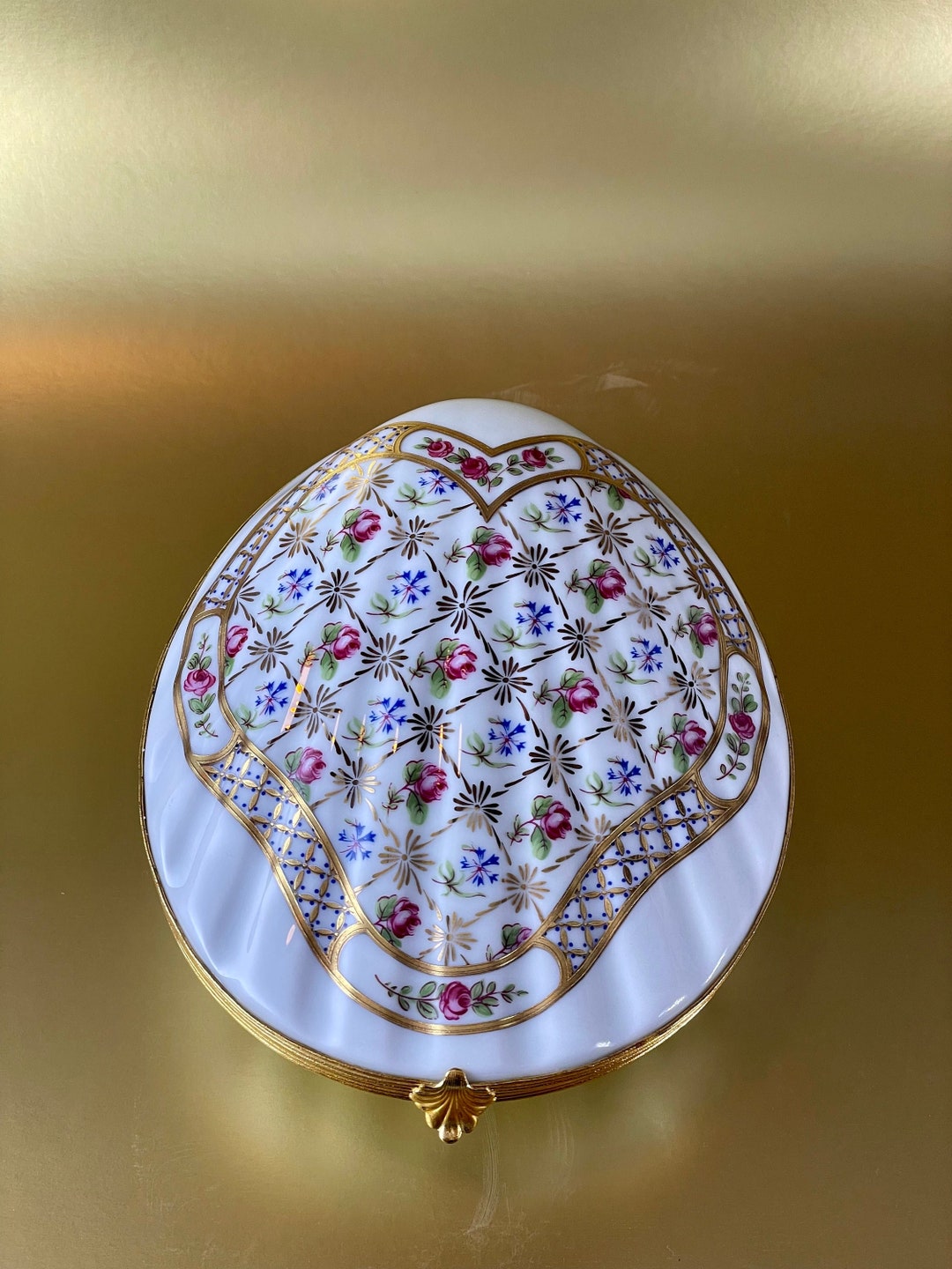 Vintage Porcelain Limoges Castel Trinket Box - Etsy