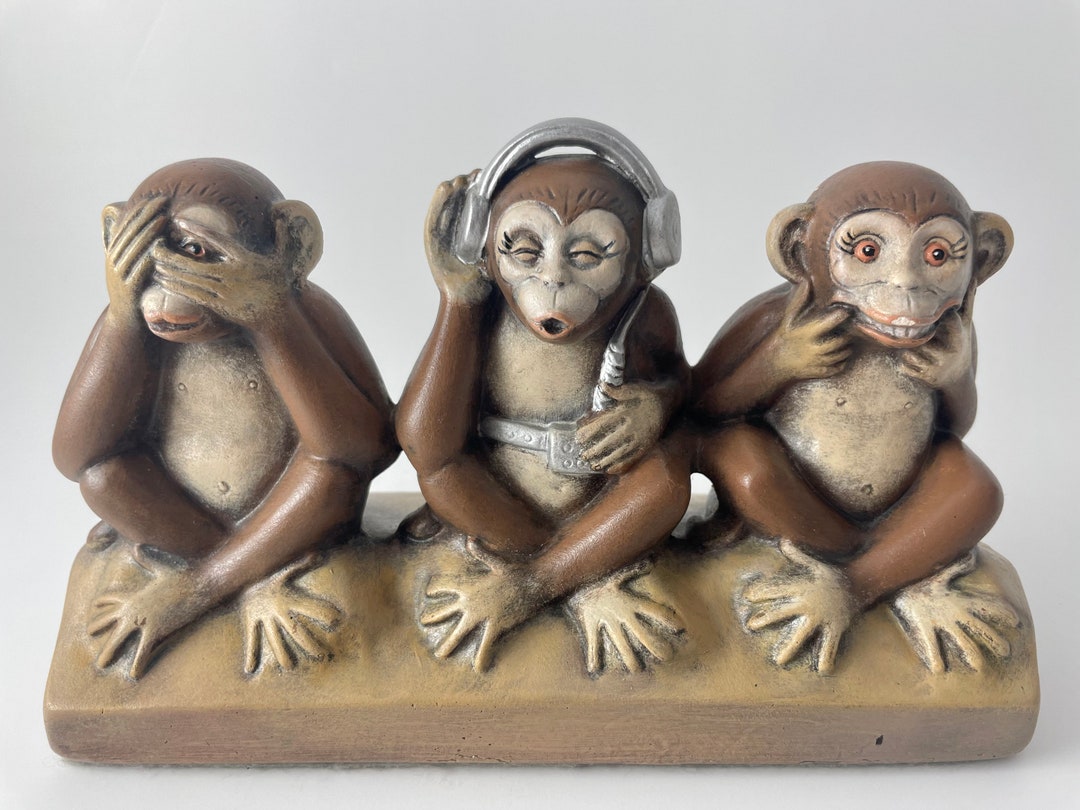 Vintage Three Wise Monkeys Figurine - Etsy