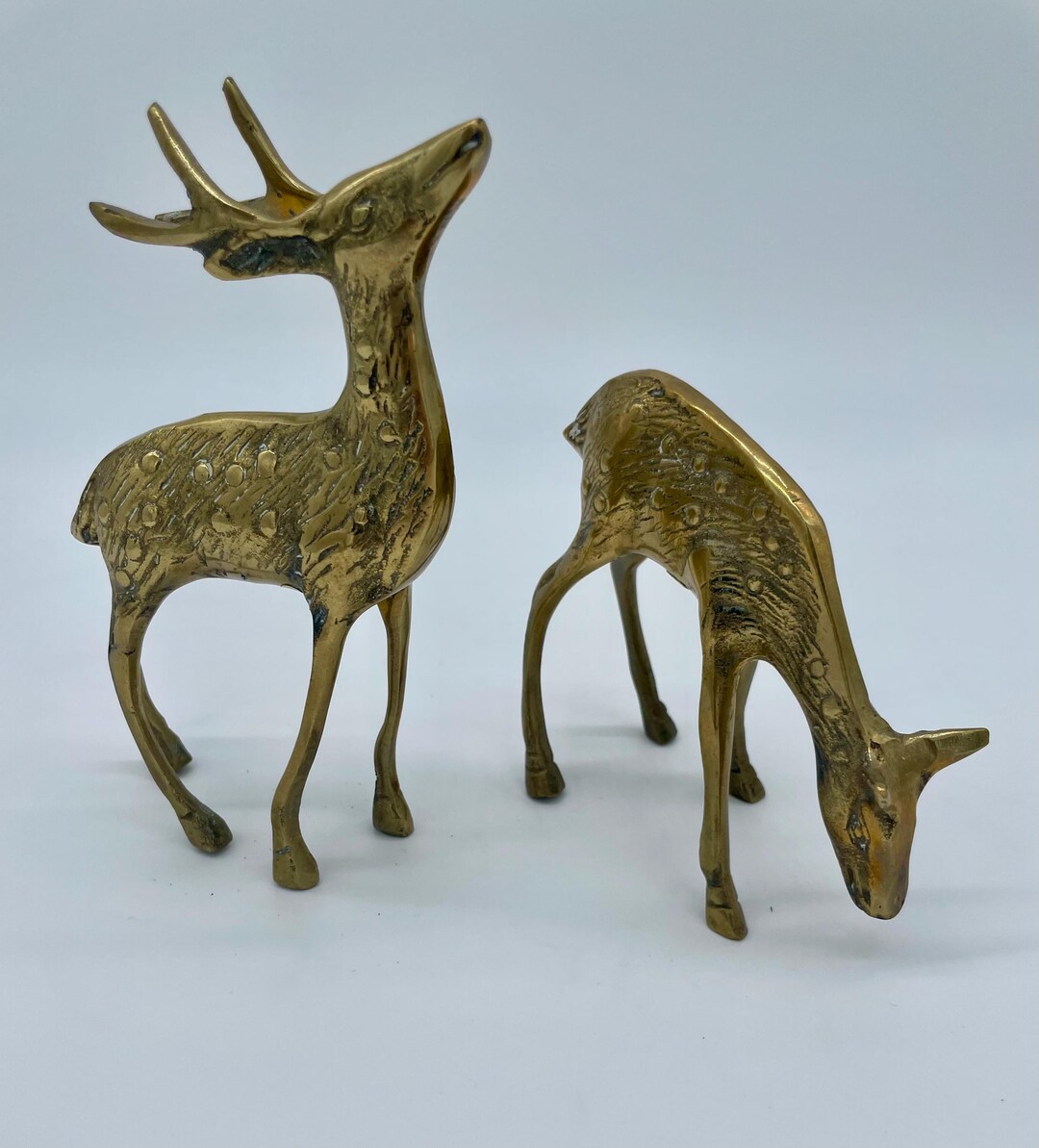 Brass Buck and Doe Figures - Etsy