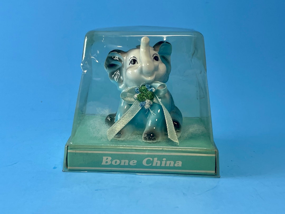 Vintage Bone China Elephant Figurine - Etsy