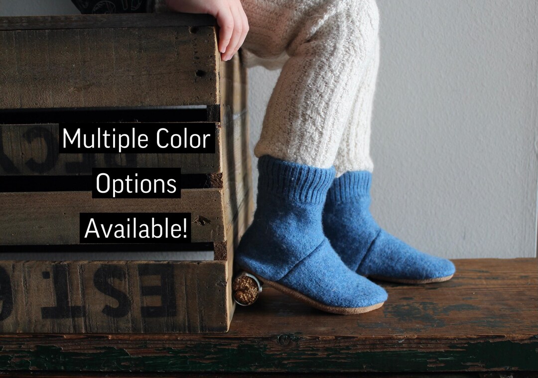 Children's Wool Slippers, Child's Wool Slipper, Youth Wool Slippers ...