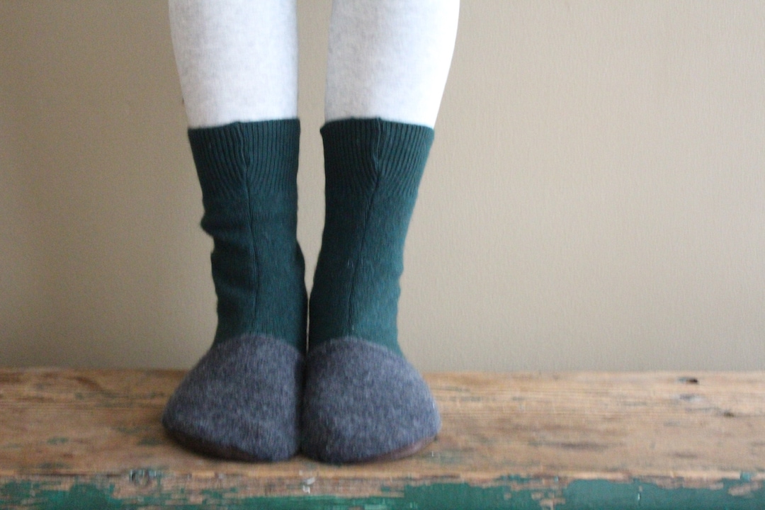 Cashmere Slippers, Cashmere Slippers With Leather Sole, Women's ...