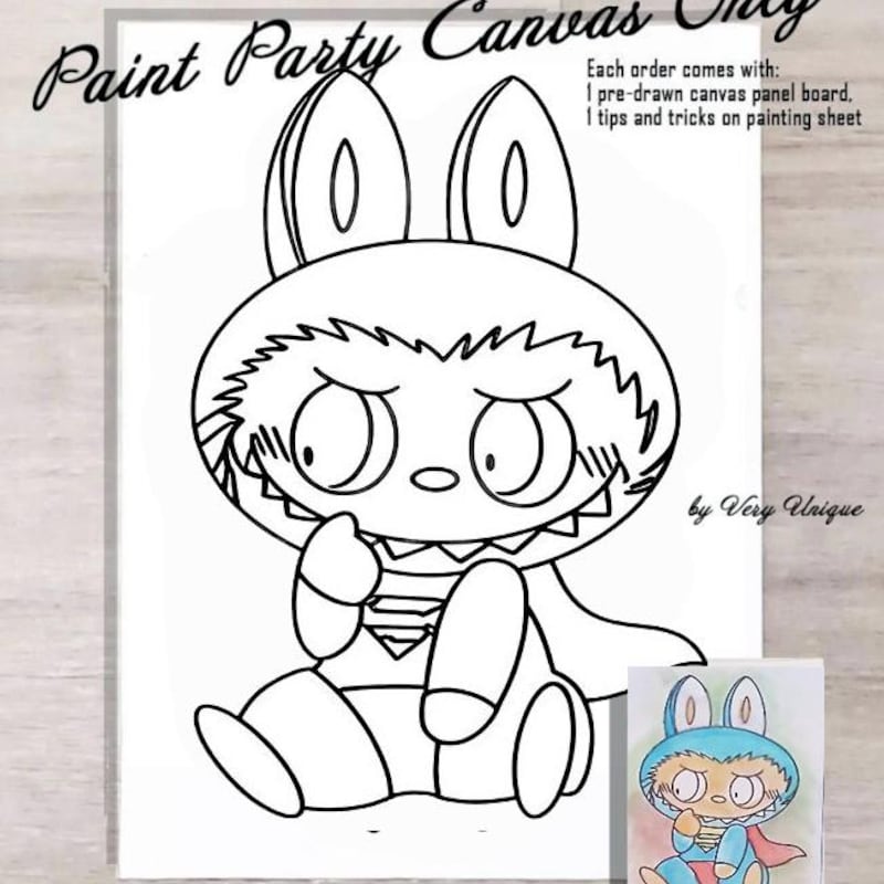 Labubu Outline Svg - Etsy